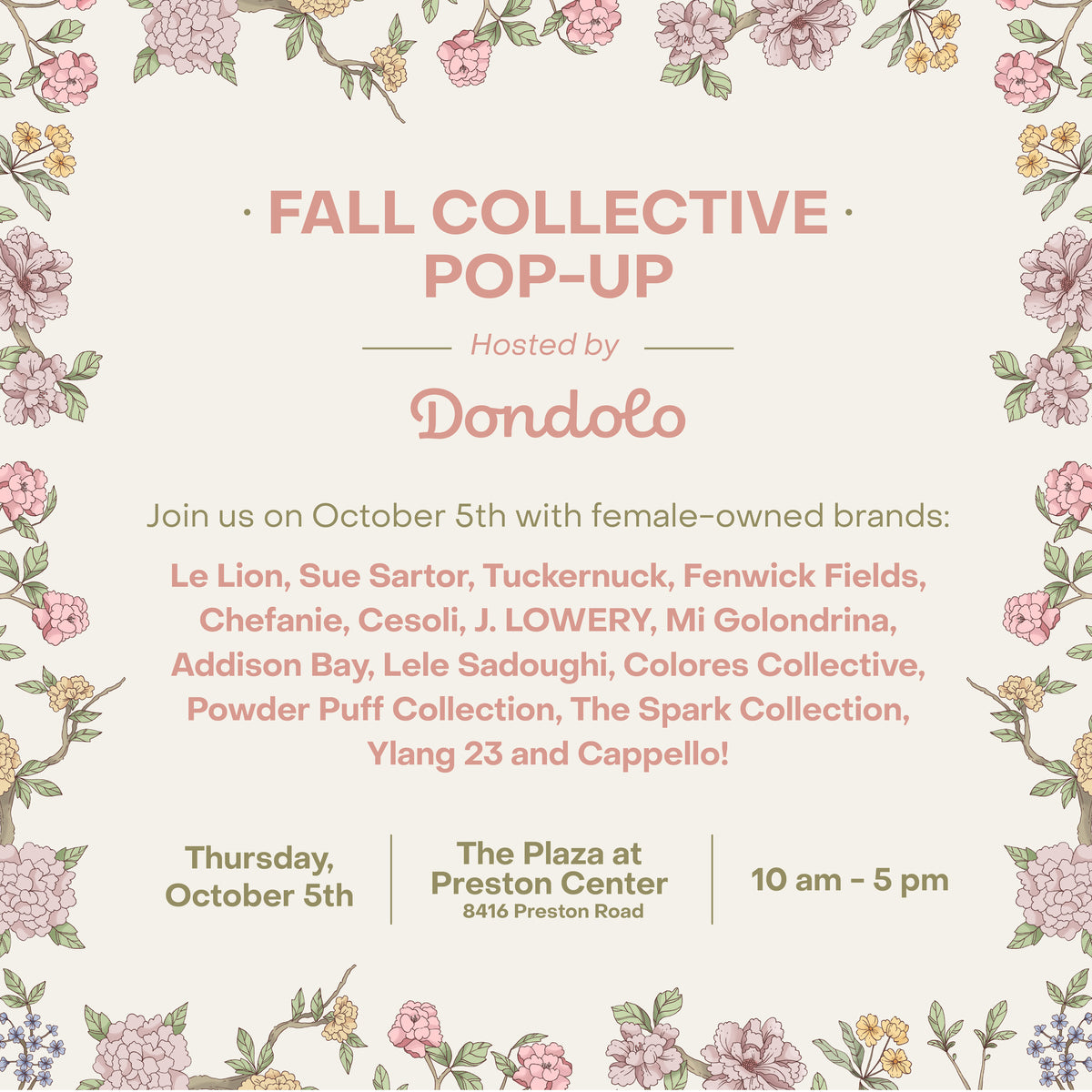 Fall Collective Pop-Up: Thursday, October 5th– Dondolo