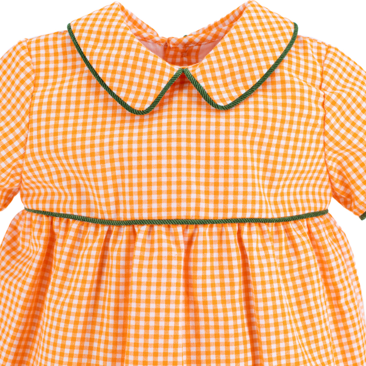 Lucas Boy Bubble - Orange Gingham– Dondolo