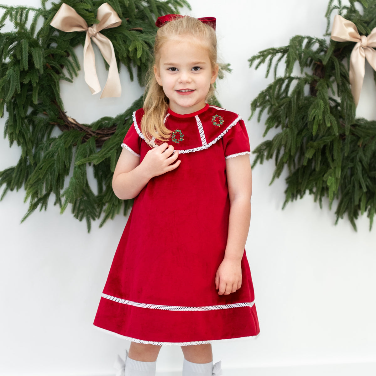 Avery Girl Dress - Red Velvet– Dondolo