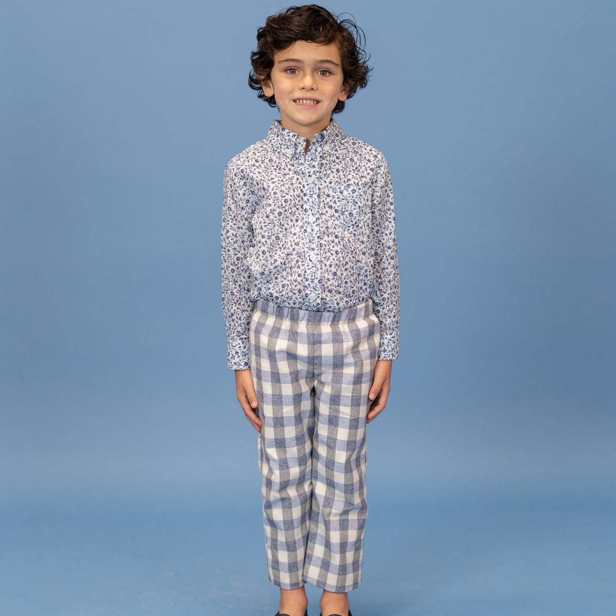 Walker Boy Button Down - Blue Rose– Dondolo